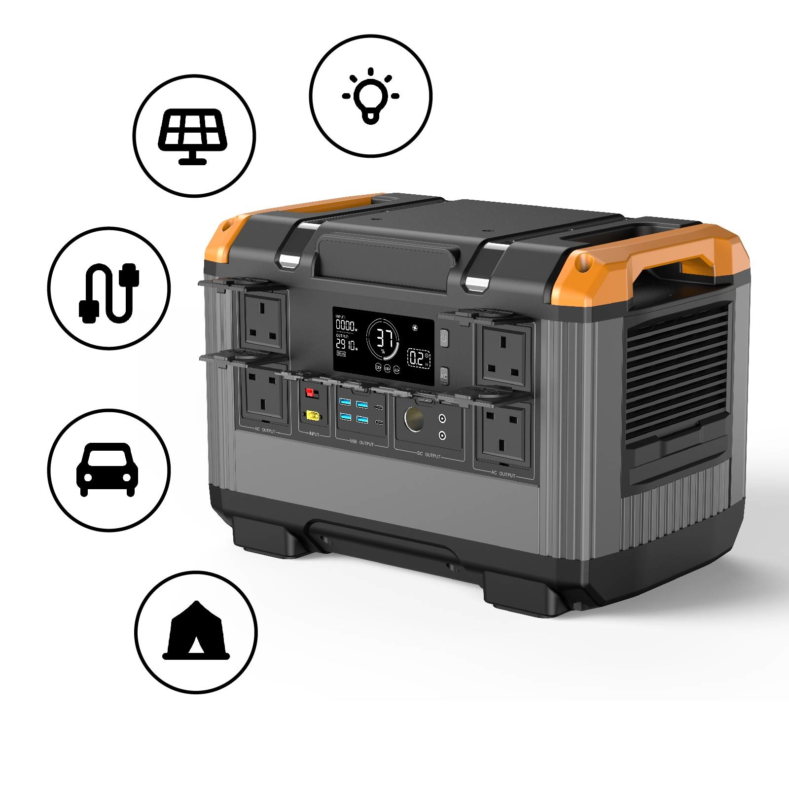 MPPT контроллер 2400W портативная электростанция светодиодная система ...